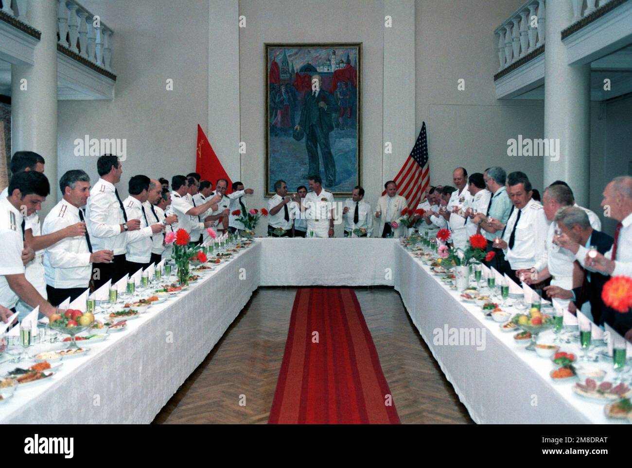 Standing At The Head Table Admiral Gennadi Khvatov Commander Soviet