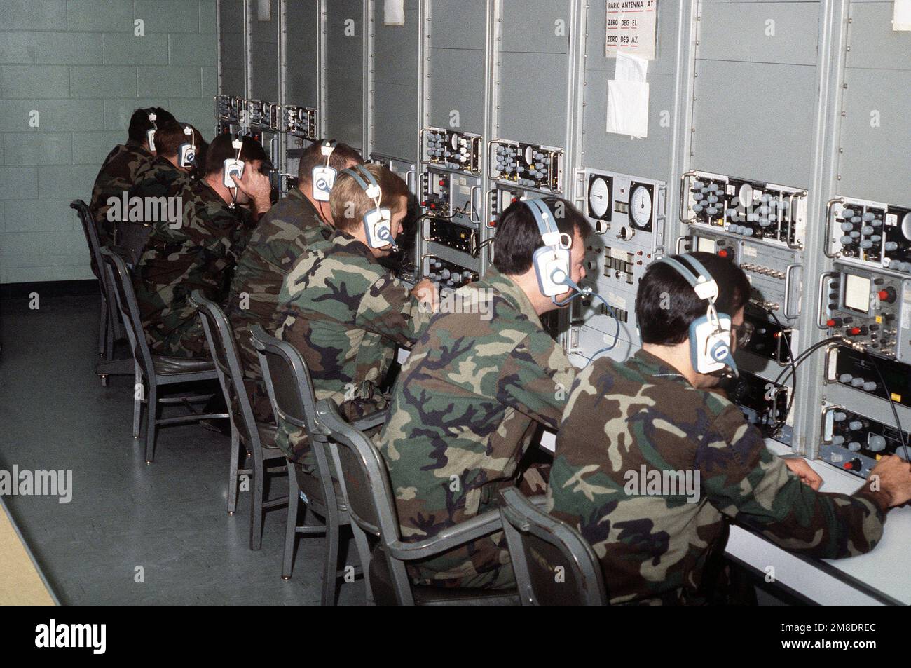 Students learn Morse code in a classroom at the U.S. Army Intelligence ...