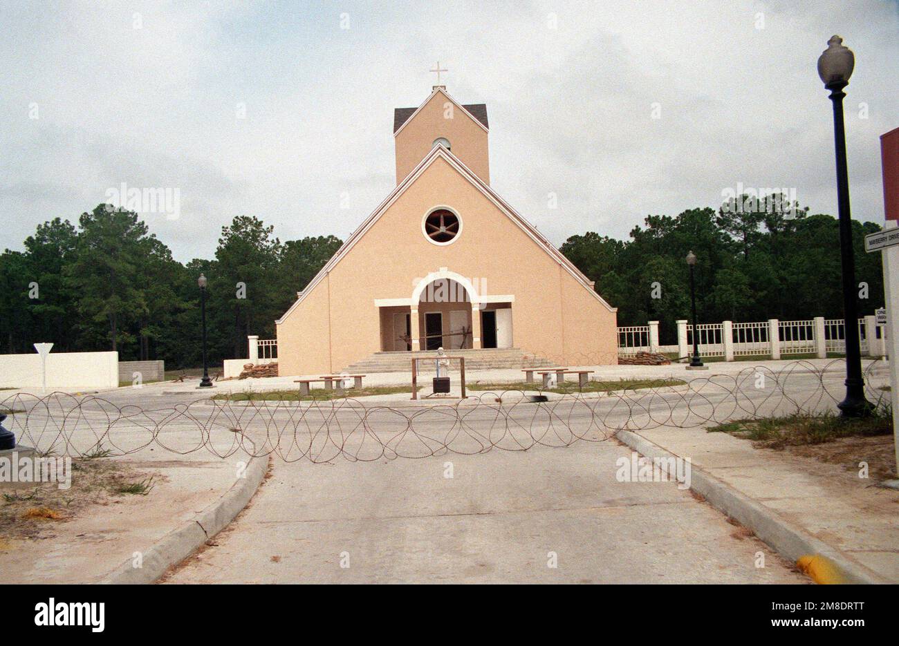 A view of the church in the combat village at the Military Operations ...