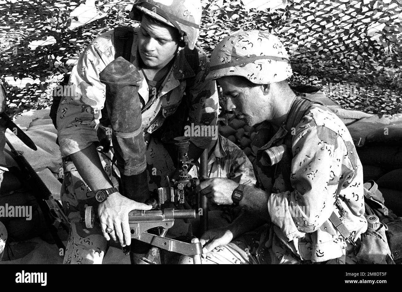 Lance CPL. B.K. Burway and Lance CPL. B.E. Whitfield of the 1ST Section ...