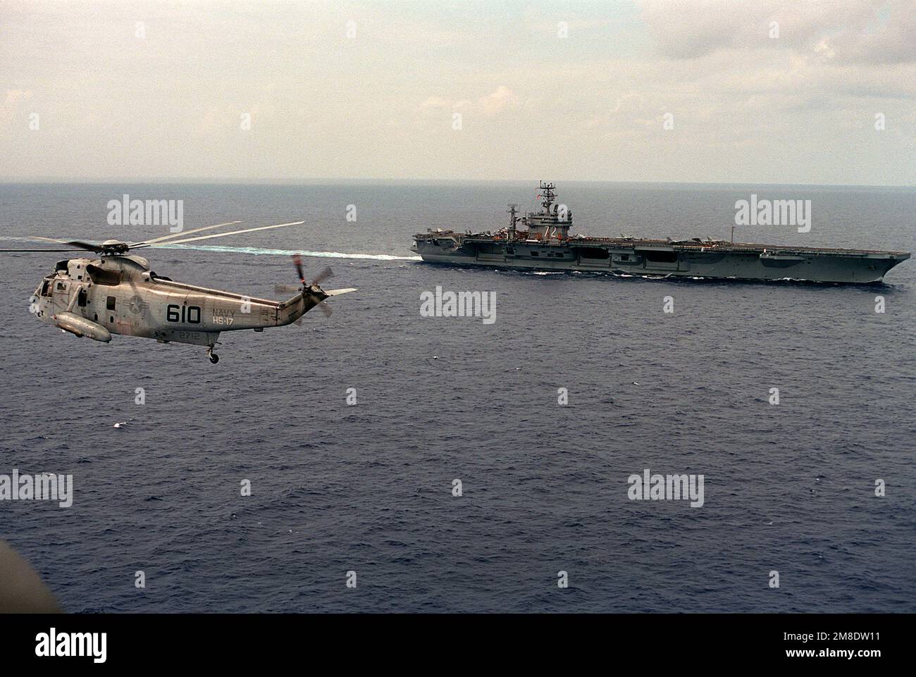 A Helicopter Anti-submarine Squadron 17 (HS-17) SH-3H Sea King ...