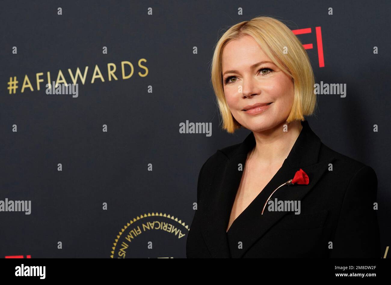Actor Michelle Williams poses at the 2023 AFI Awards, Friday, Jan. 13 ...
