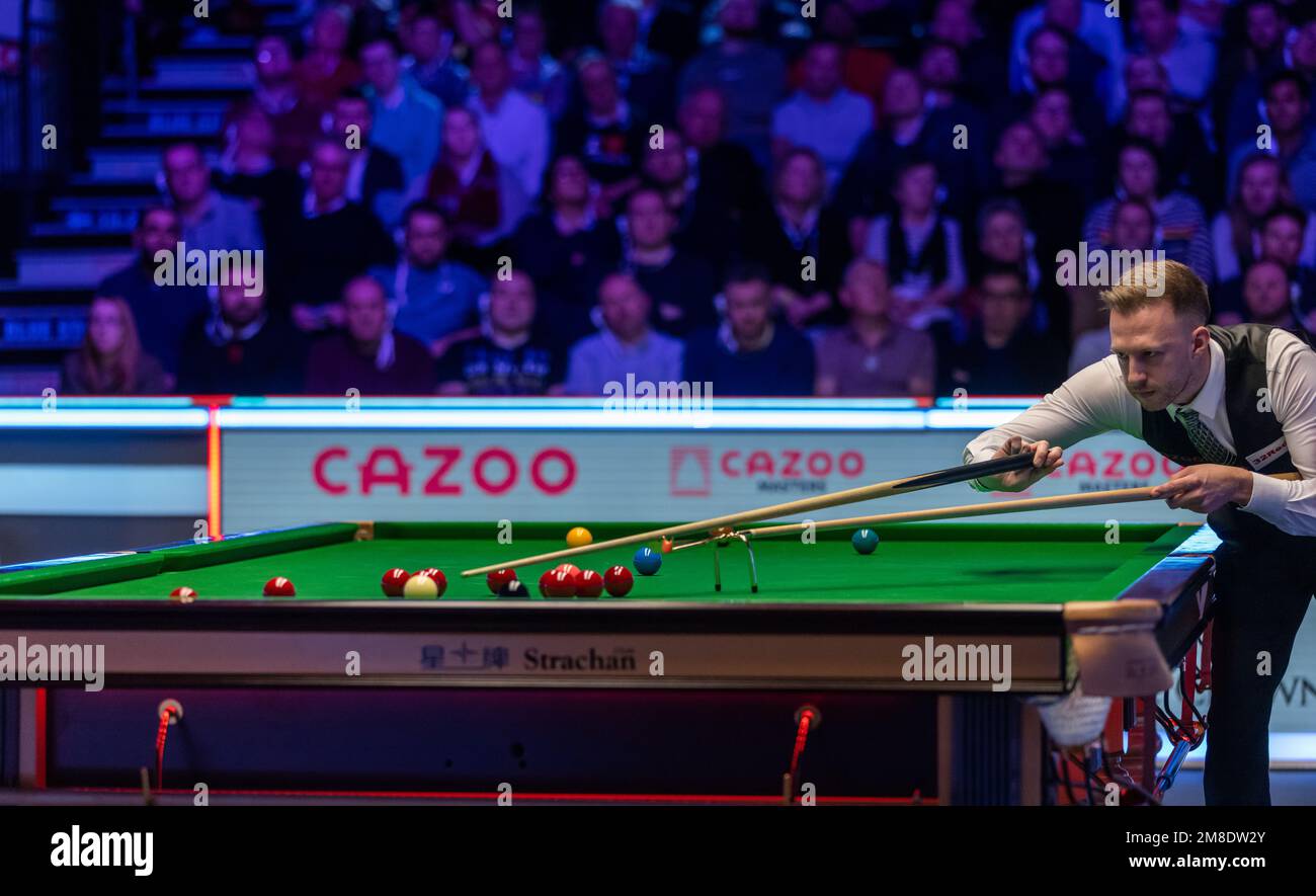 Judd Trump in action during day six of the Cazoo Masters at Alexandra ...