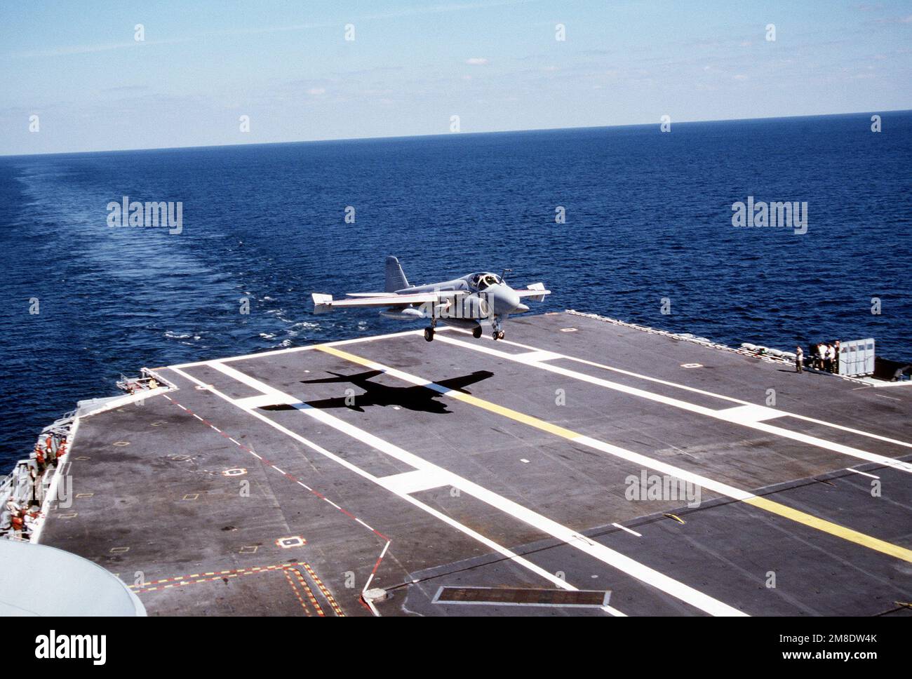 An Attack Squadron 95 (VA-95) A-6E Intruder aircraft comes in for a ...