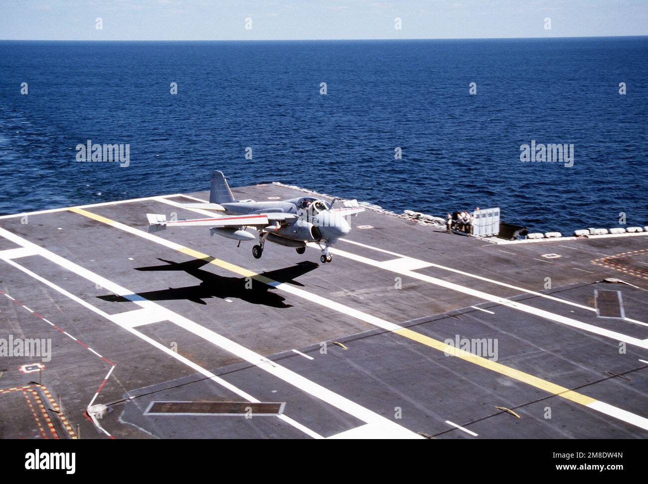 An Attack Squadron 95 (VA-95) A-6E Intruder aircraft comes in for a ...