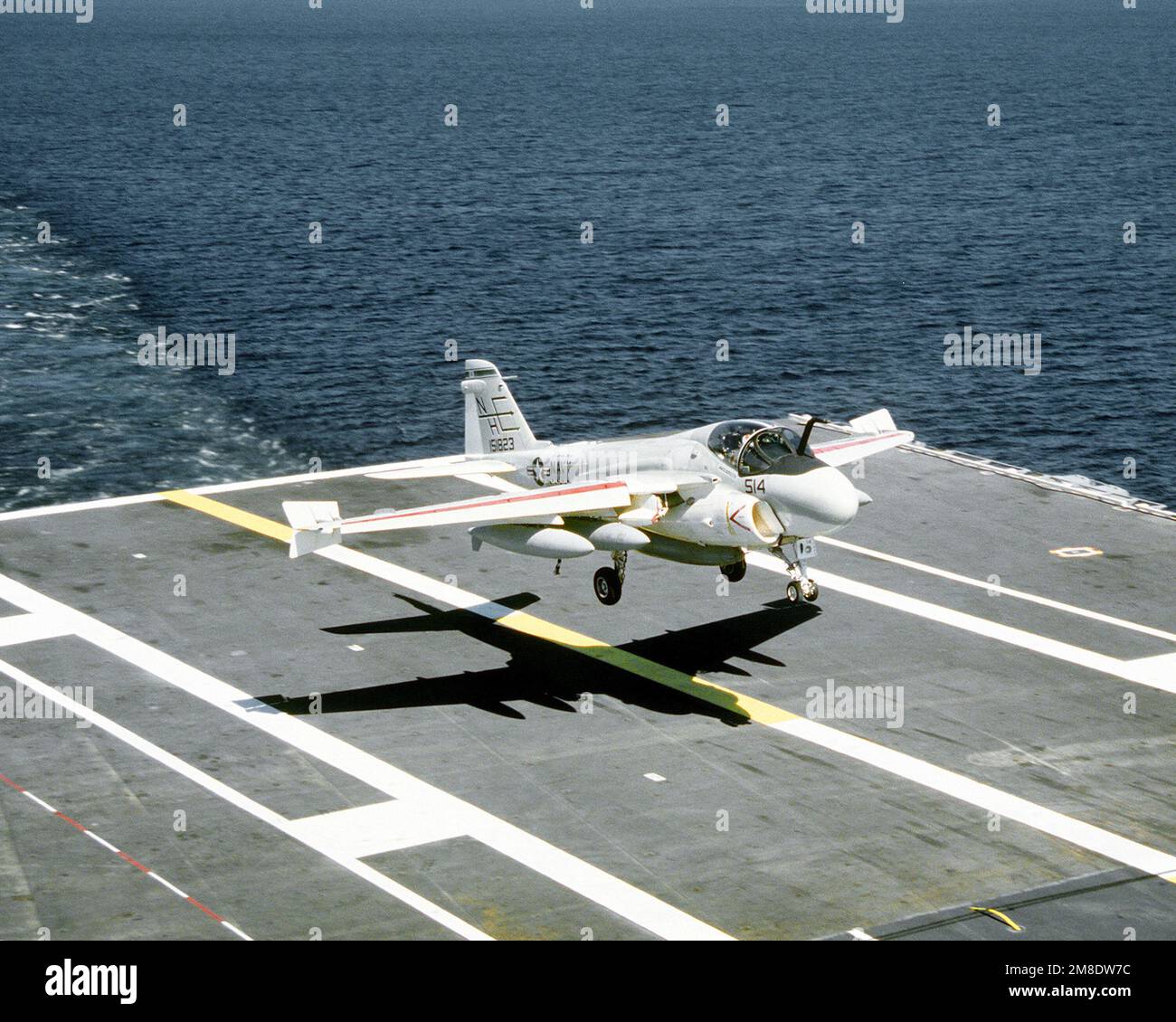 An Attack Squadron 95 (VA-95) KA-6D Intruder aircraft lands on the ...