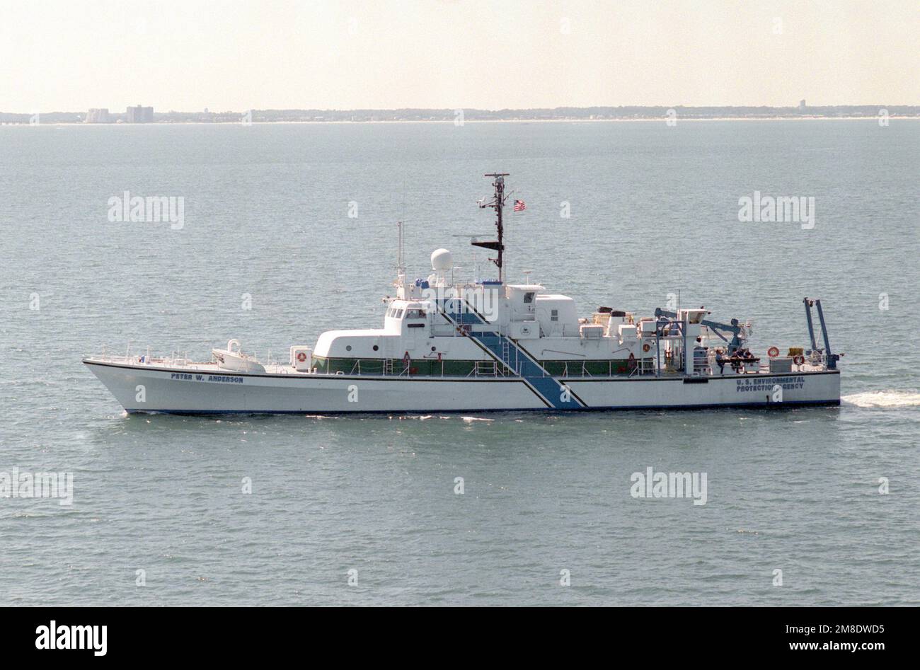 A port beam view of the Peter W. Anderson, a patrol boat of the ...