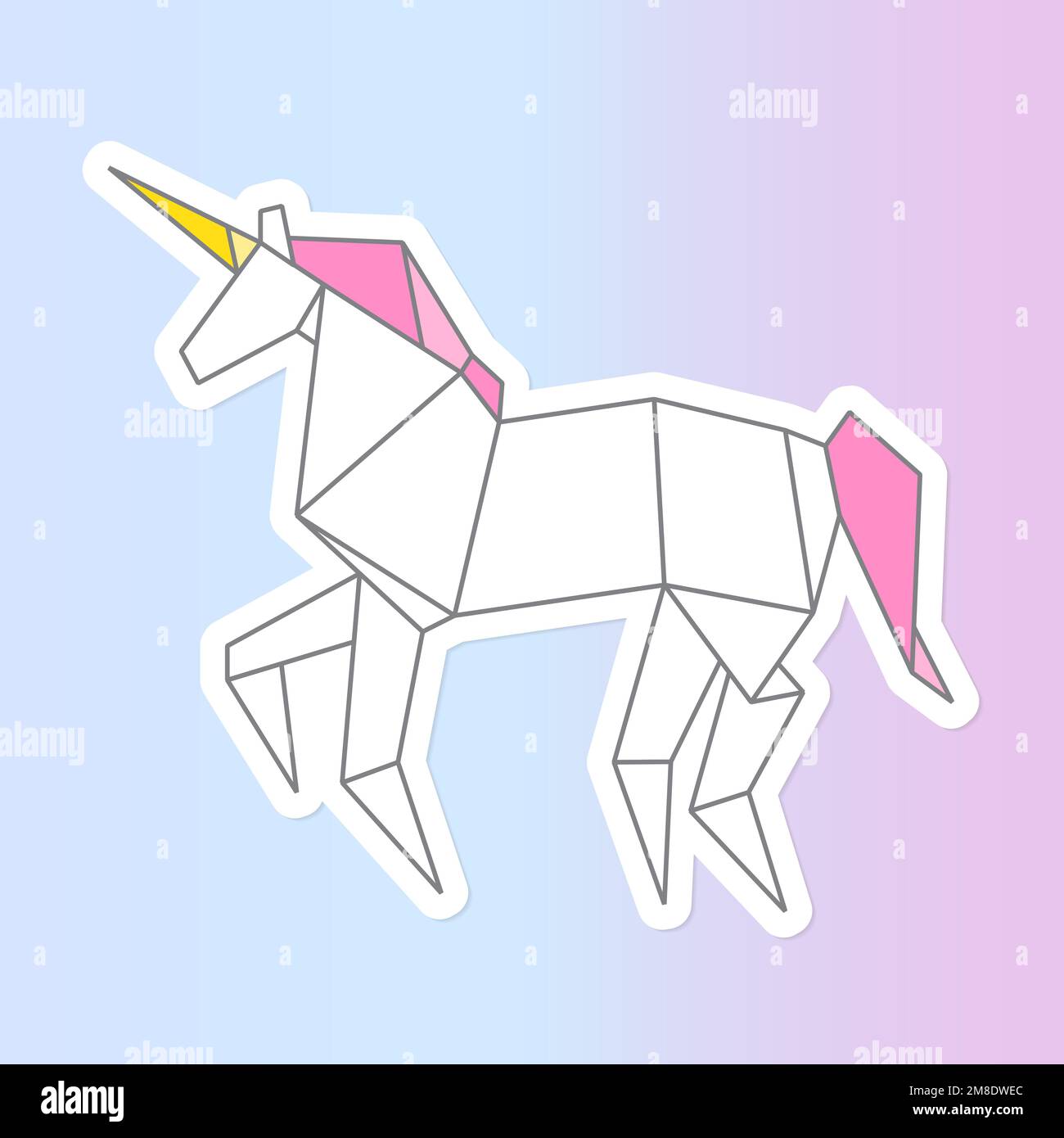 Handmade paper craft unicorn cut out vector Stock Vector Image & Art ...