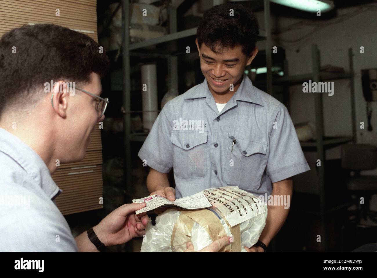 An aviation storekeeper issues a part from an Aircraft Intermediate ...