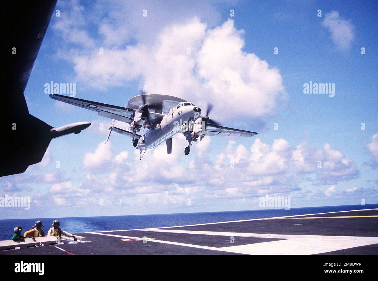 An Airborne Early Warning Squadron 117 (VAW-117) E-2C Hawkeye aircraft ...