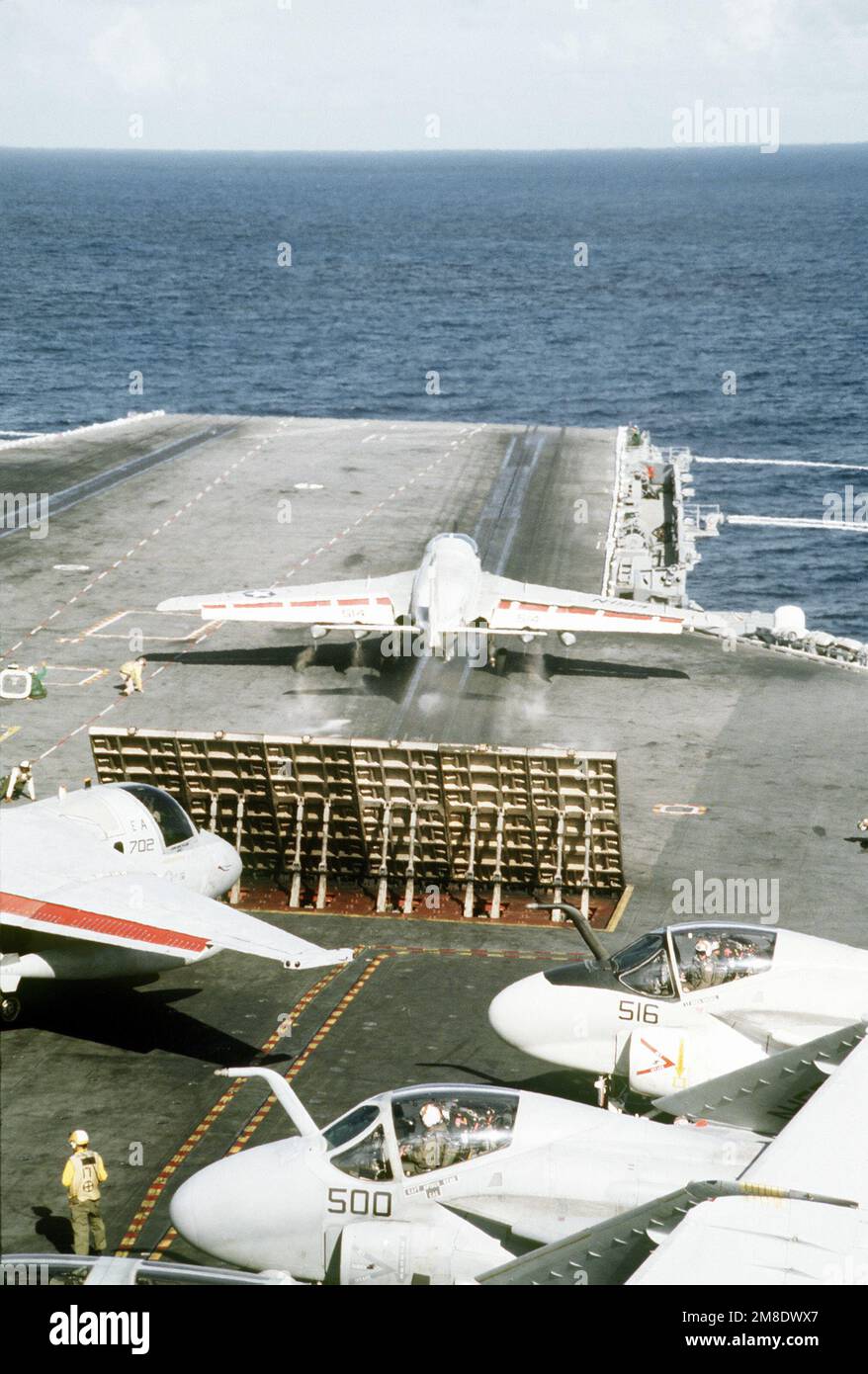 An Attack Squadron 95 (VA-95) KA-6D Intruder aircraft is launched from ...