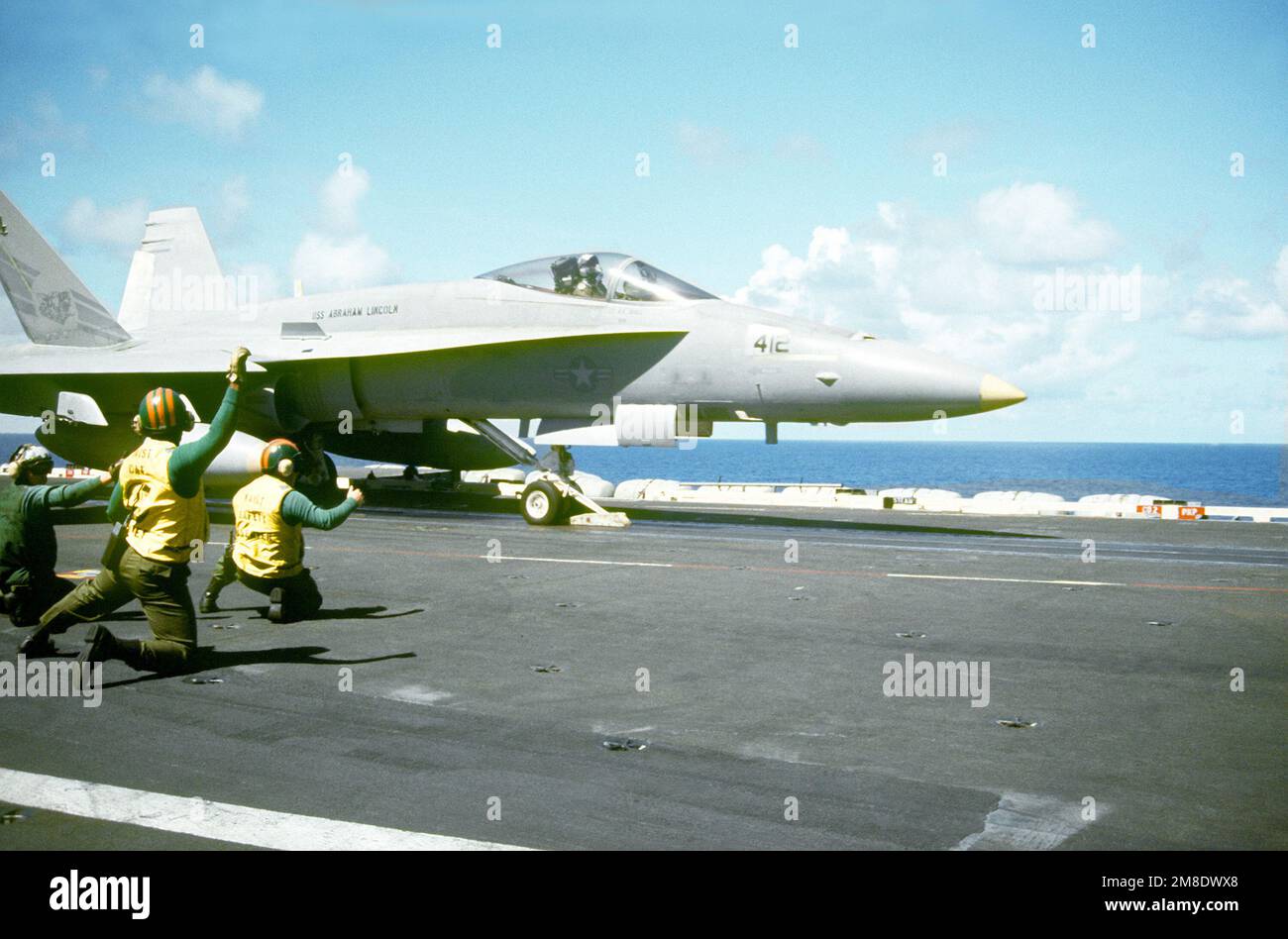 The waist catapult safety observers clear a Strike Fighter Squadron 305 ...