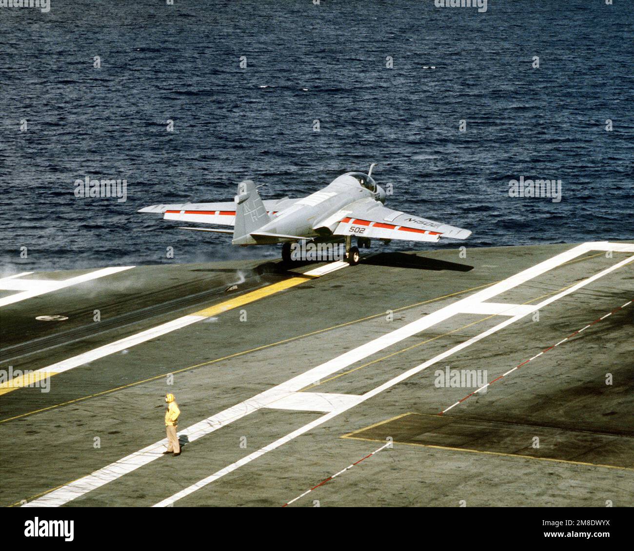 An Attack Squadron 95 (VA-95) A-6E Intruder aircraft is launched from ...
