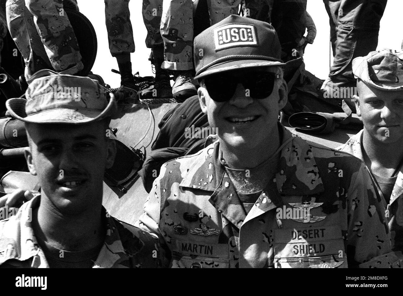 Comedian Steve Martin talks with a group of Marines from the 1ST Light ...
