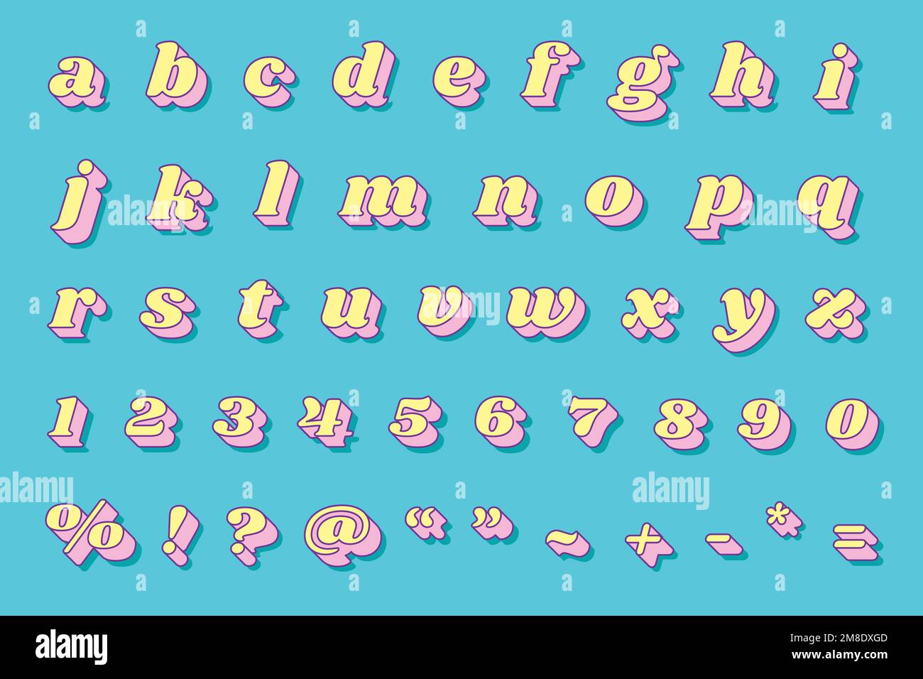 Bold alphabet number set vector retro typography Stock Vector Image ...