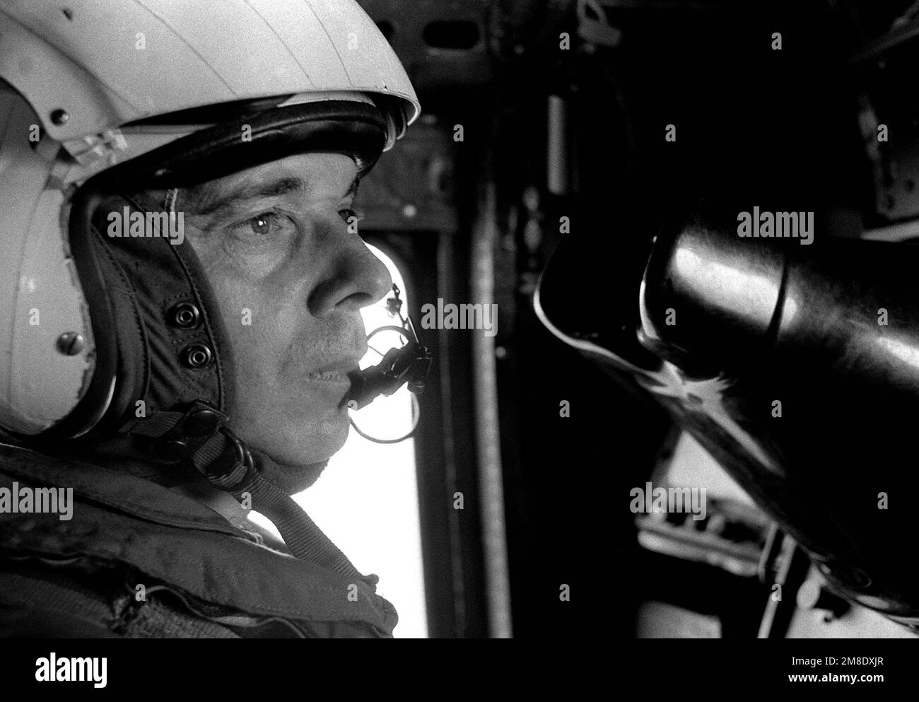 The systems operator monitors equipment in a Helicopter Light Anti ...