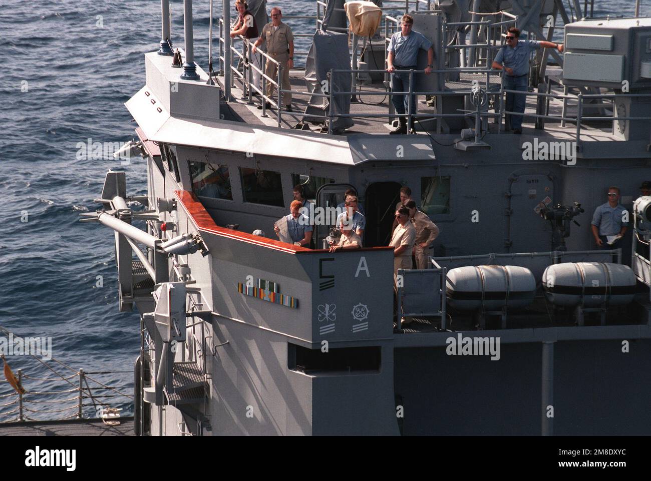 A close-up view of the bridge of the guided missile frigate USS DOYLE ...