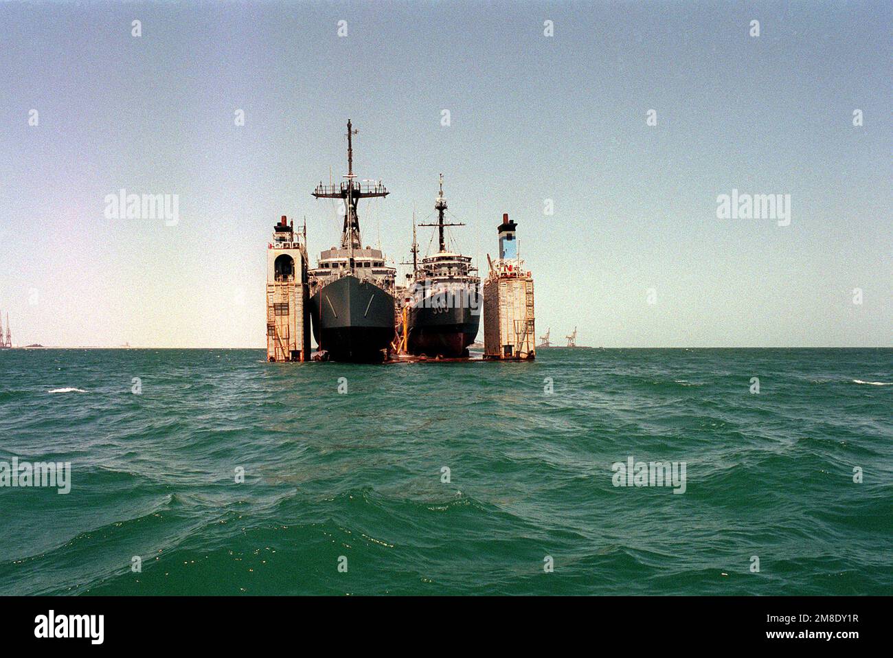 The mine countermeasures ship USS AVENGER (MCM-1), the ocean ...