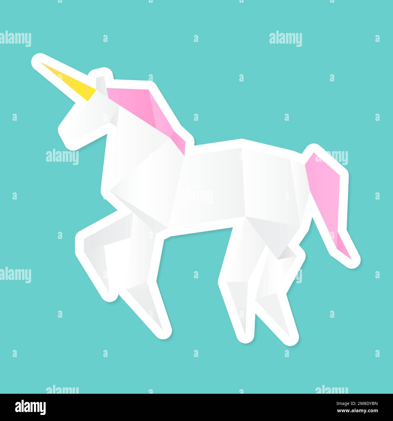 Unicorn paper craft polygon vector Stock Vector Image & Art - Alamy