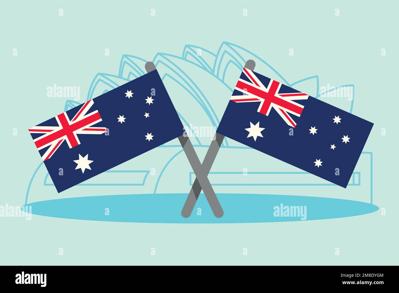 australian flags and sydney opera Stock Vector Image & Art - Alamy