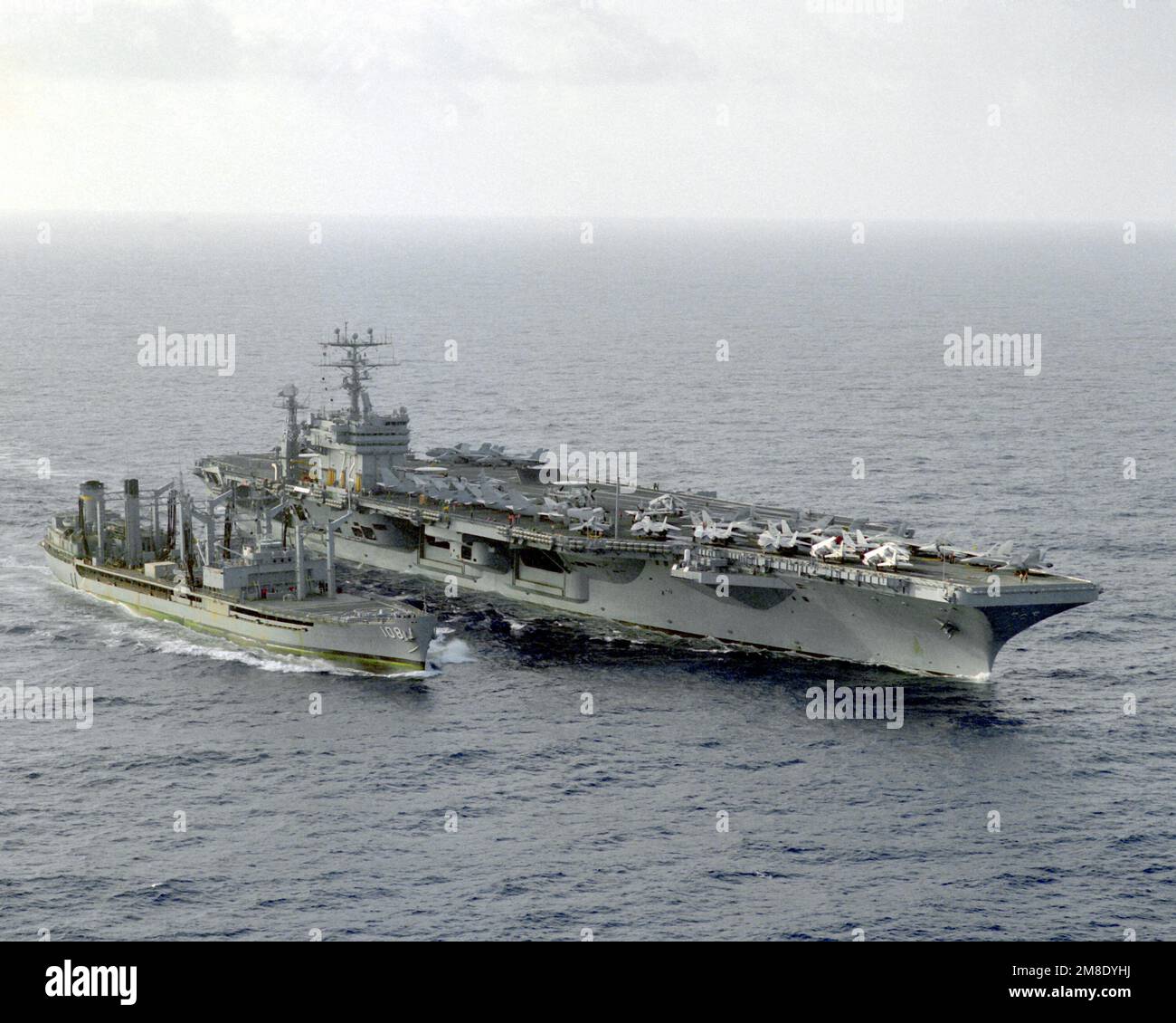 A starboard bow view of the fleet oiler USNS PAWCATUCK (T-AO-108 ...