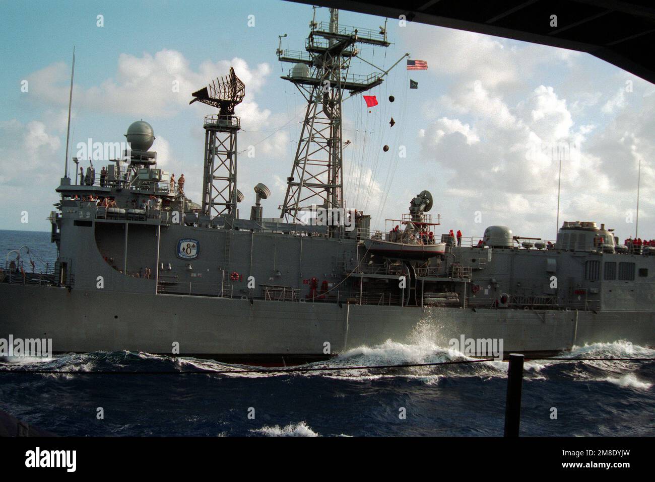 A port amidships view of the guided missile frigate USS DOYLE (FFG-39 ...