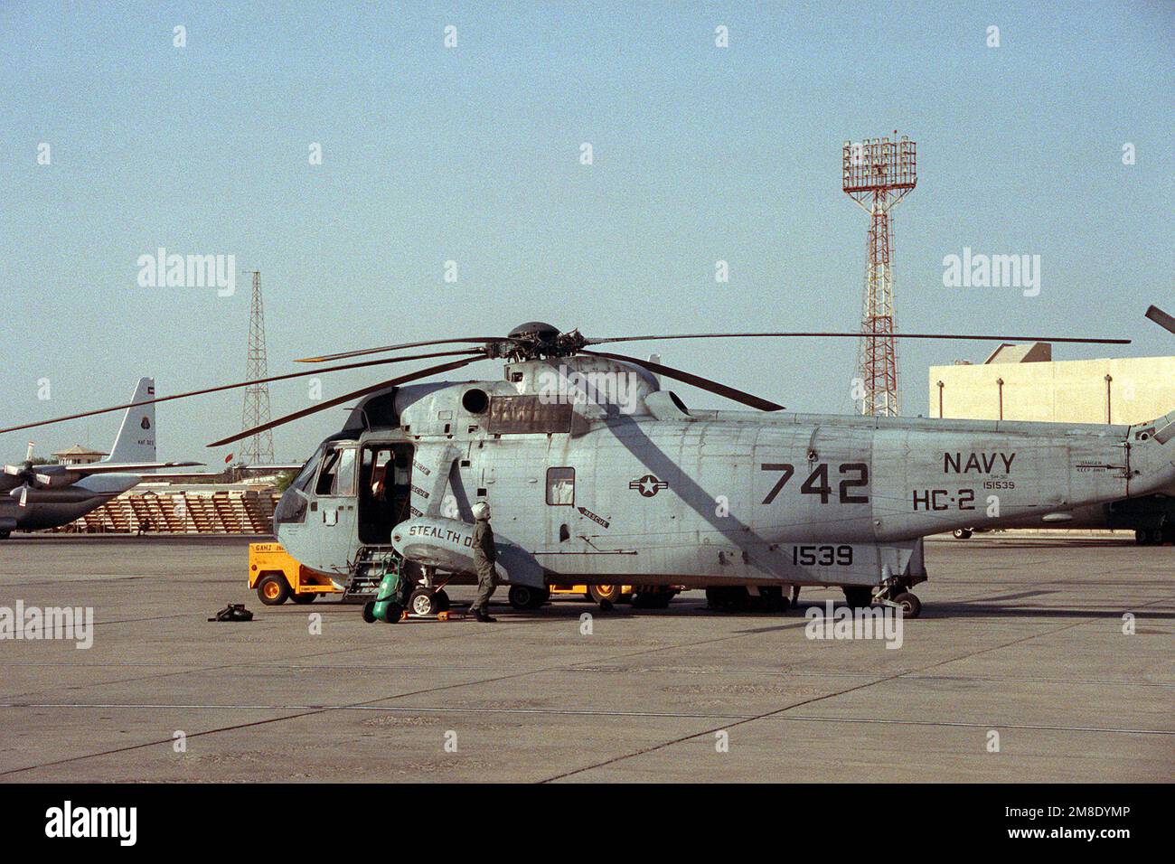 An air crewman from Detachment 2, Helicopter Combat Support Squadron 2 ...