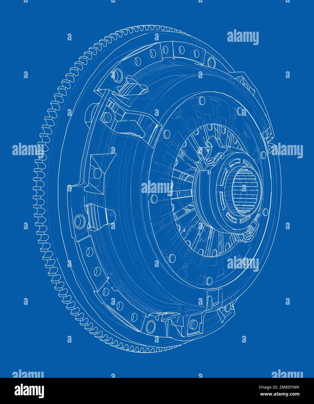 Sketch of clutch basket for the car. Vector Stock Vector Image & Art ...