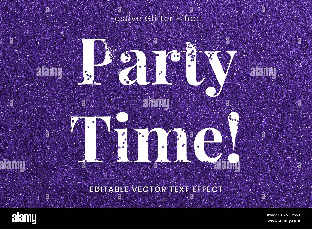 Glitter party time editable text effect template vector Stock Vector ...