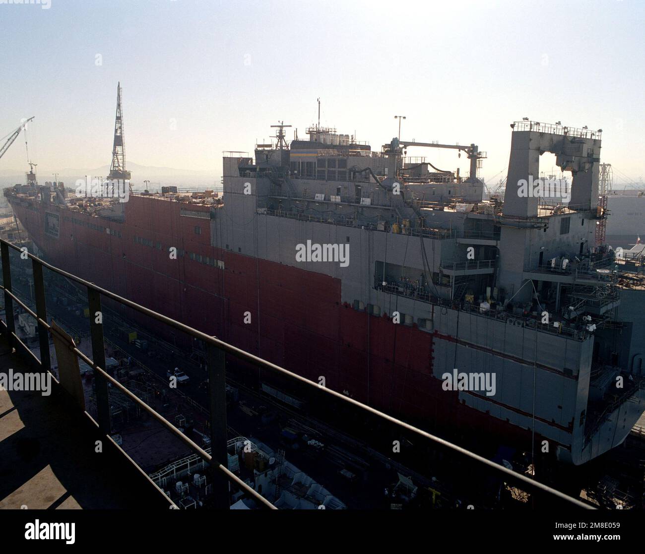 A port quarter view of the MSC (Military Sealift Command) strategic heavy lift ship USNS ...