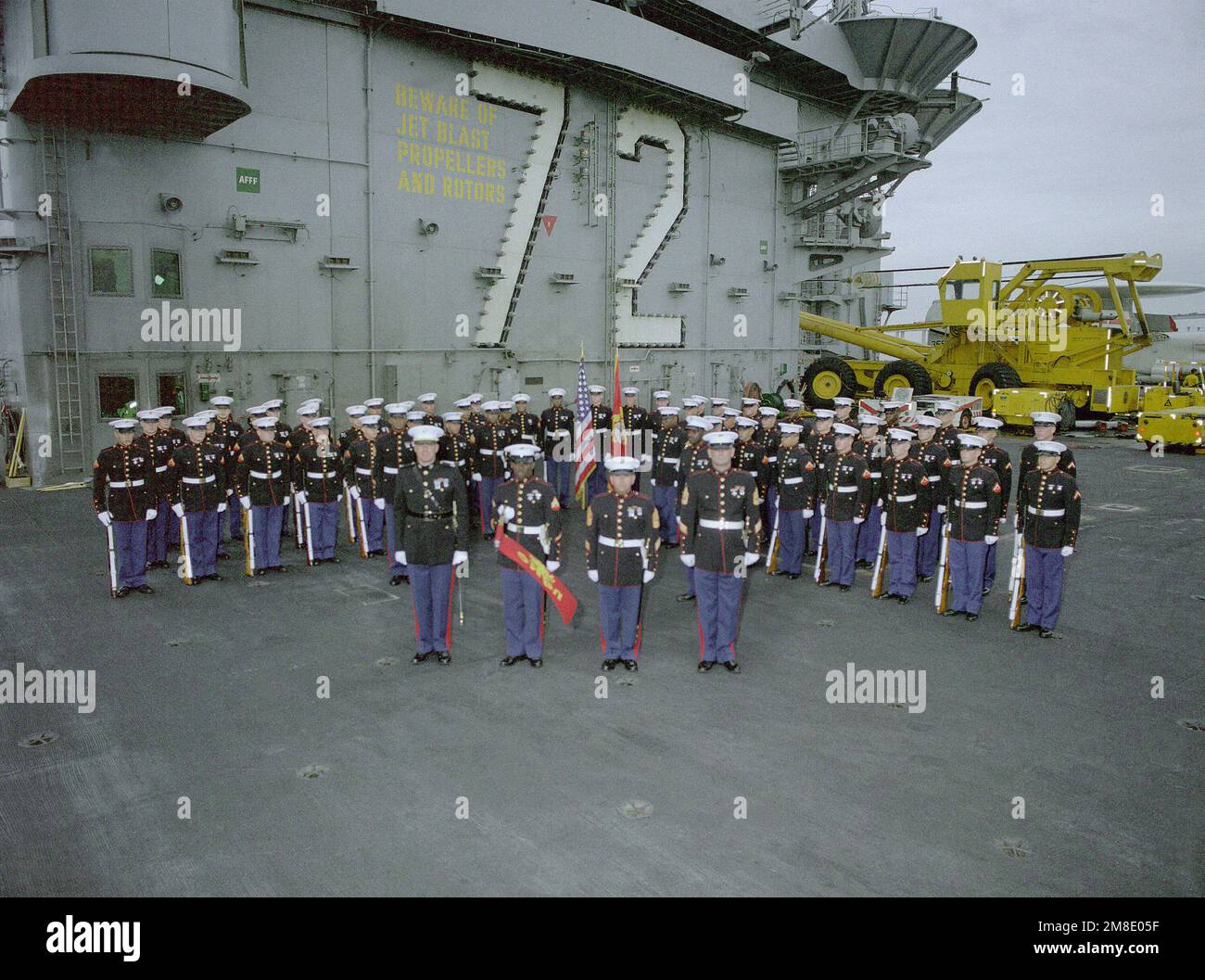 The Marine detachment aboard the nuclear-powered aircraft carrier USS ...