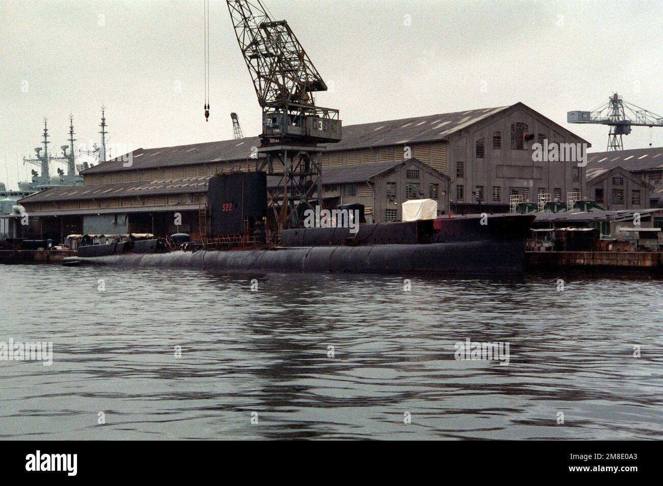 A starboard bow view of the Brazilian diesel-powered submarine ...