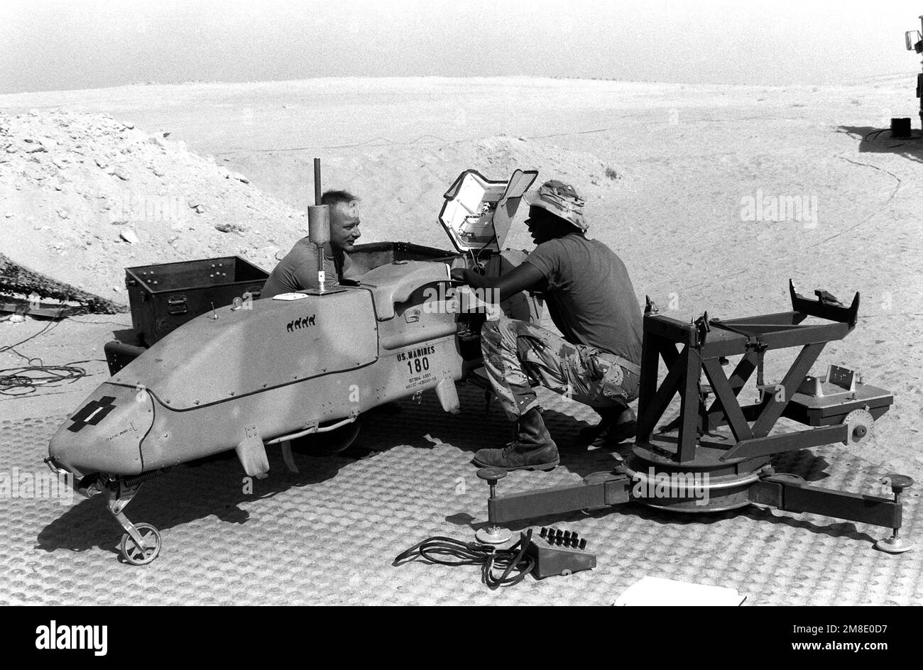 SGT. R. W. Lewis, left, and Lance CPL. H.B. Davis of the 1ST Remotely ...