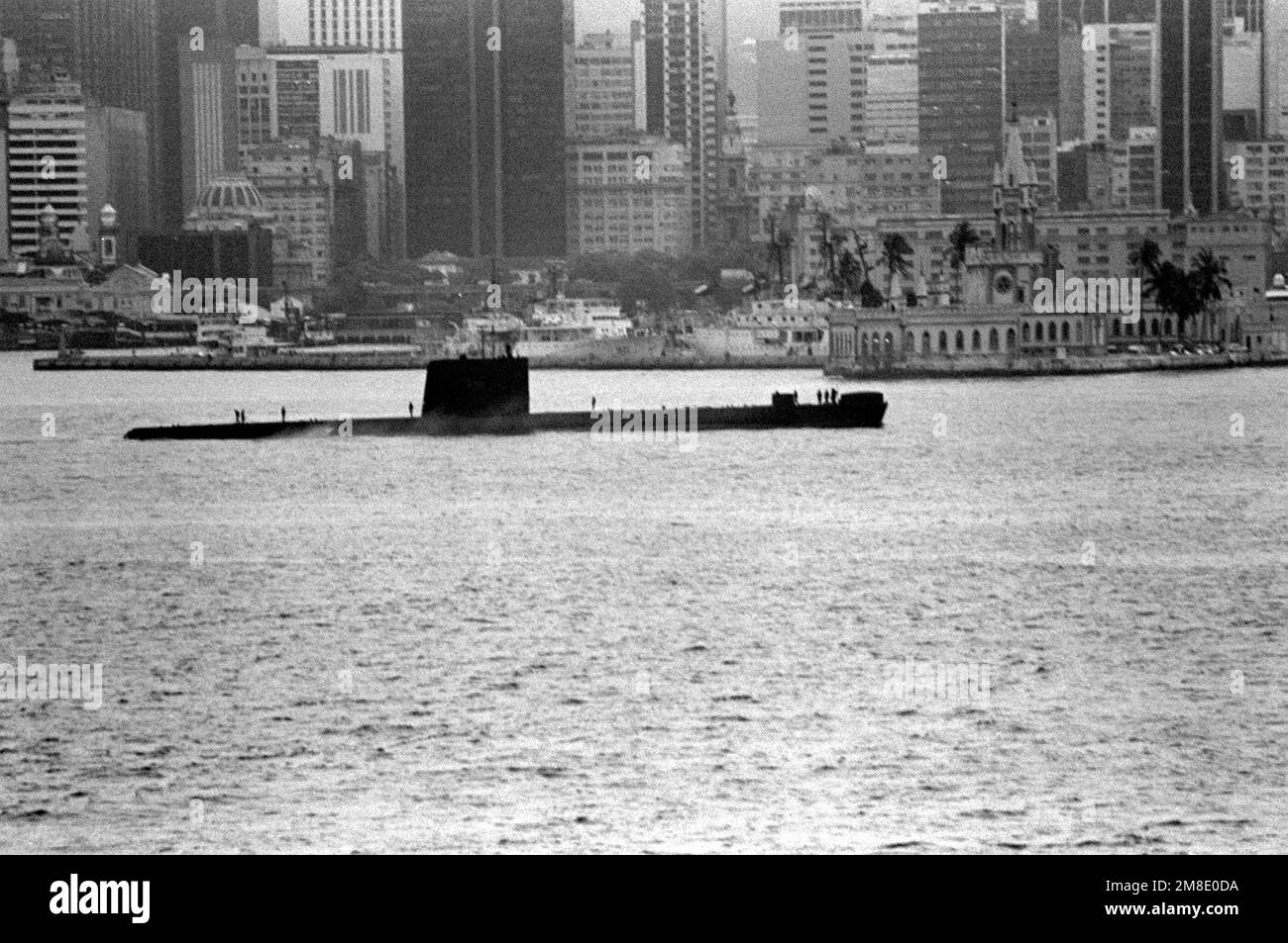 A starboard beam view of the Brazilian diesel-powered submarine ...