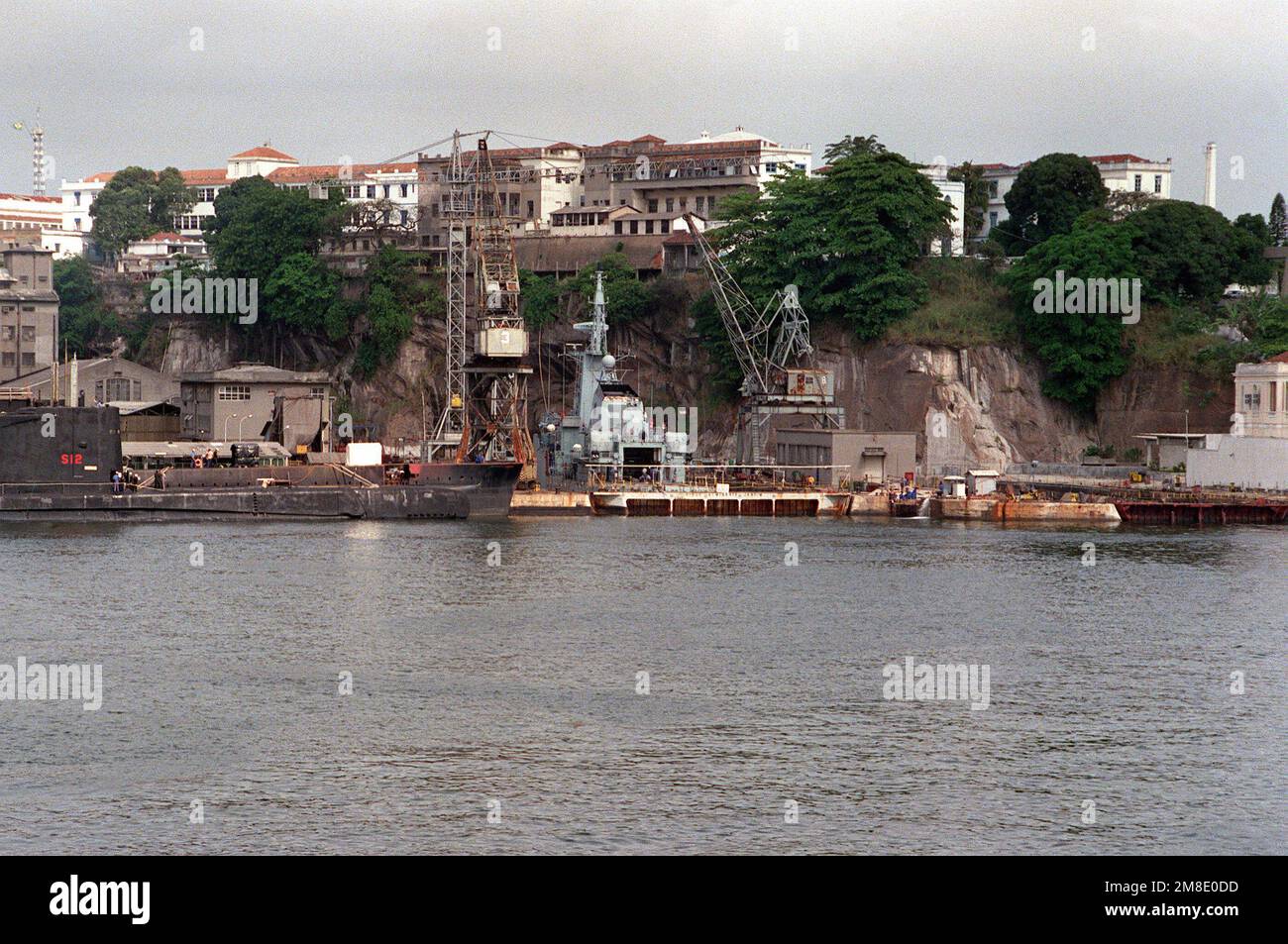 An Inhauma class patrol vessel of the Brazilian navy sits in dry dock ...