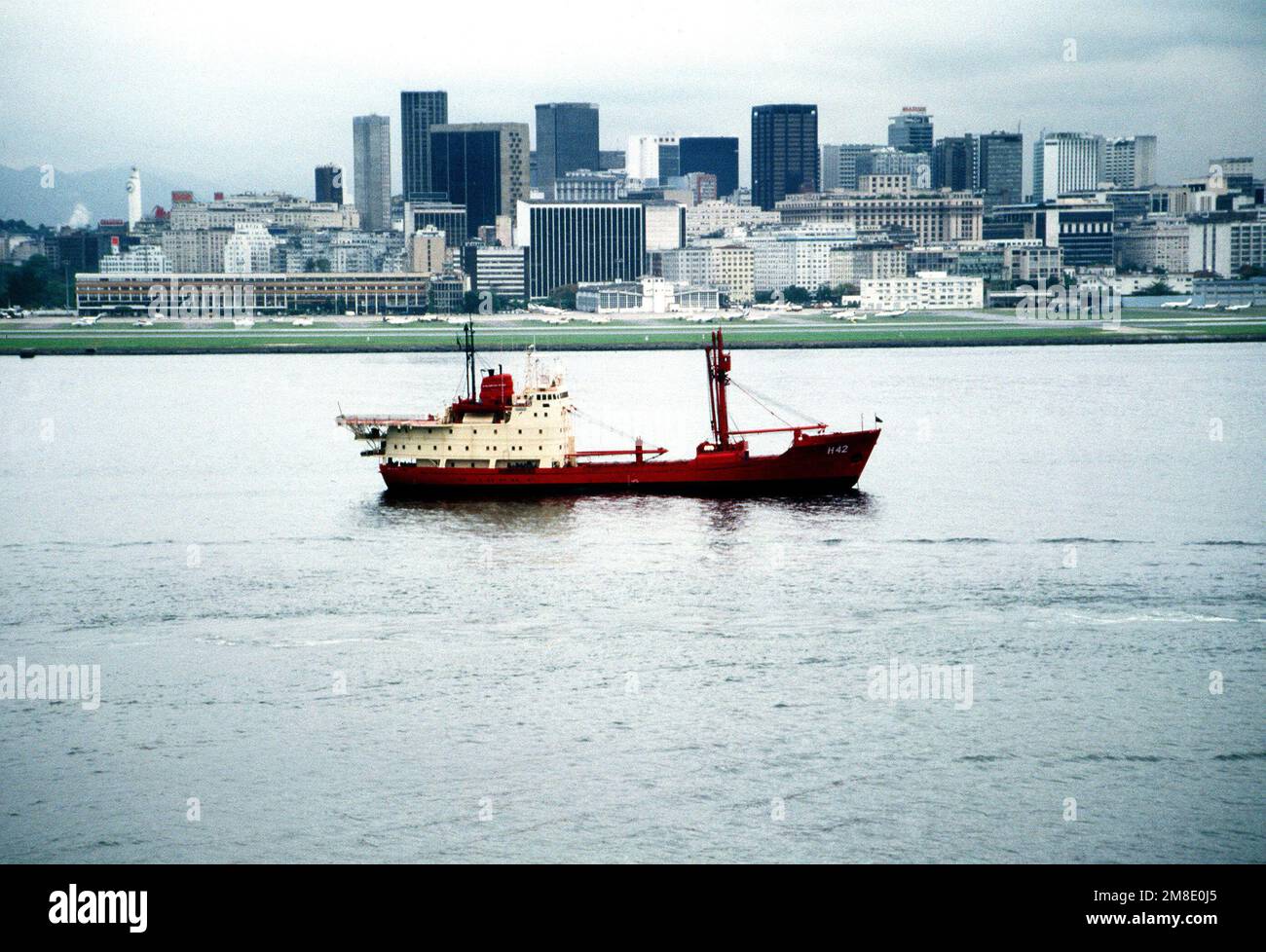 A starboard beam view of the Brazilian navy's Antarctic survey ship ...