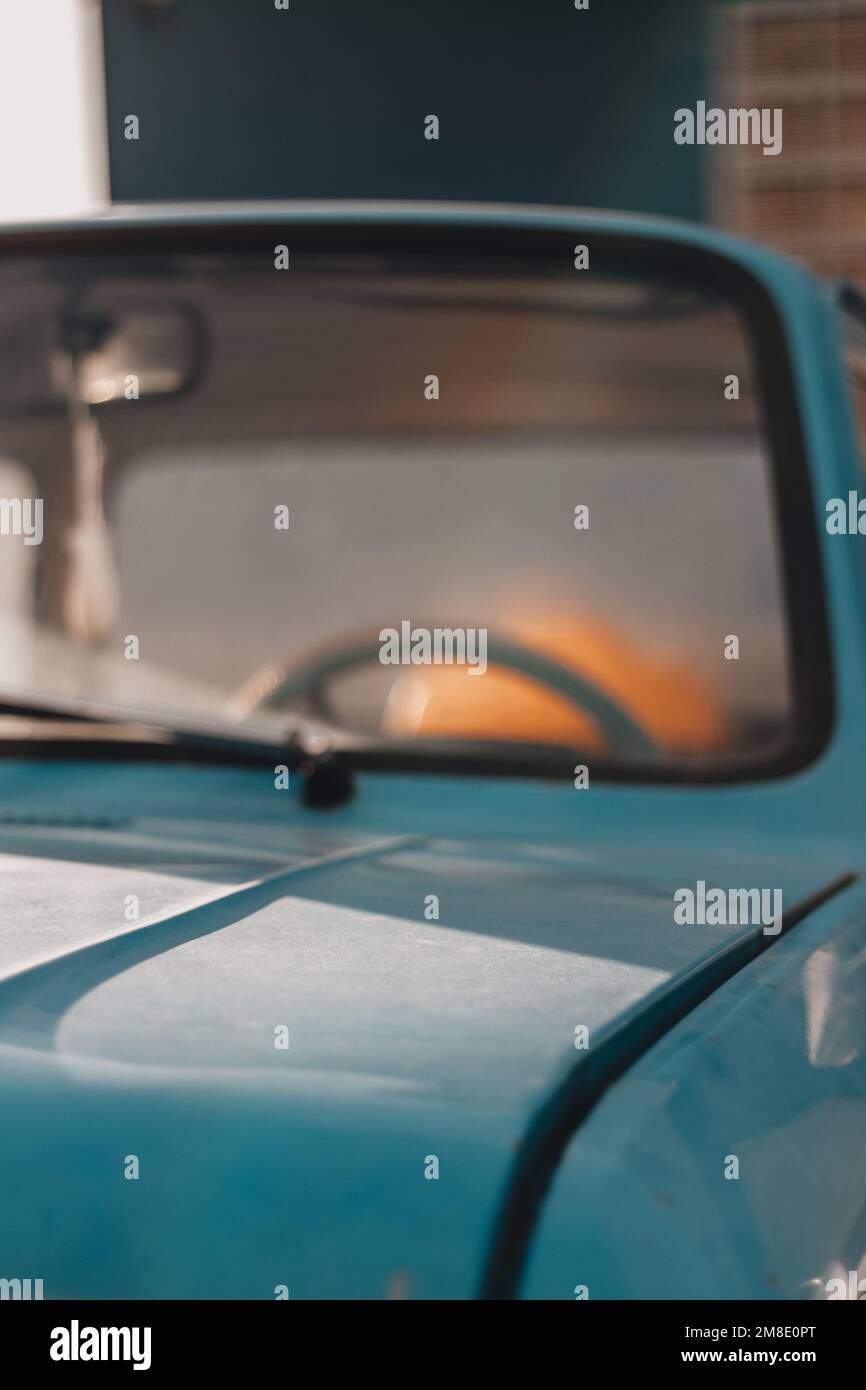 Turquoise Vintage car Stock Photo - Alamy