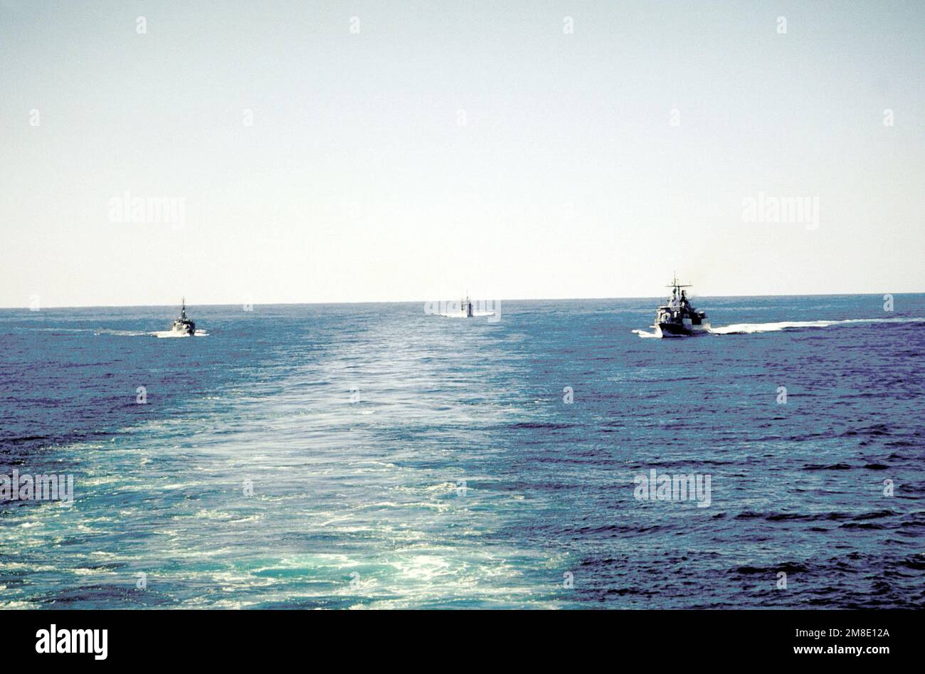 Three Argentine warships maneuver in the wake of the nuclear-powered ...