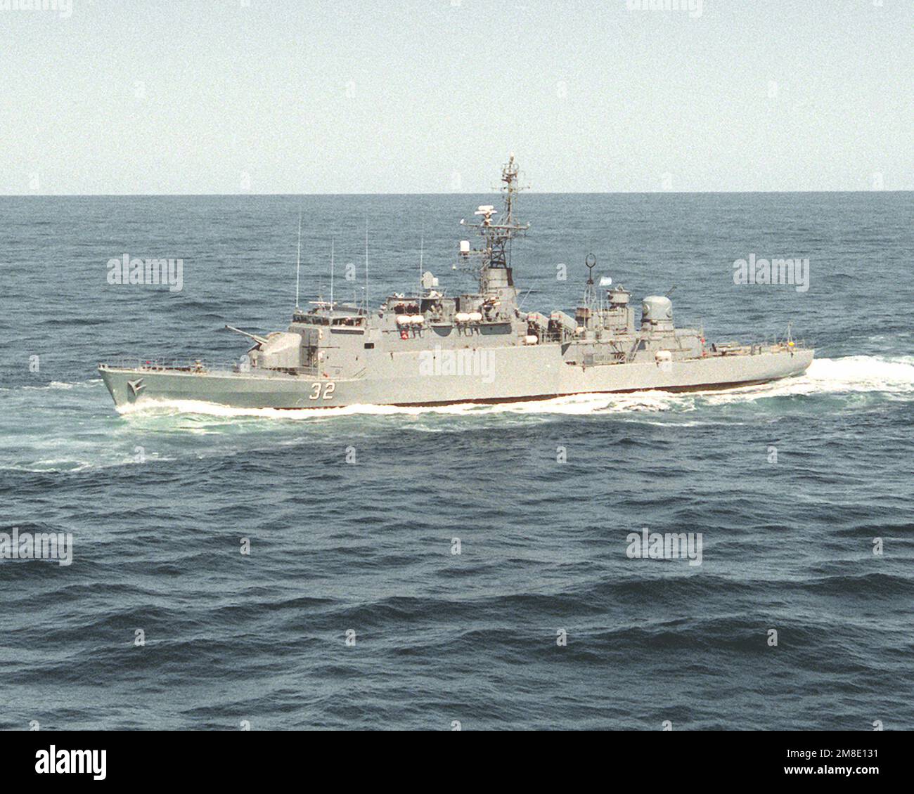 A port bow view of the Argentine frigate ARA GUERRICO (F-32) underway ...