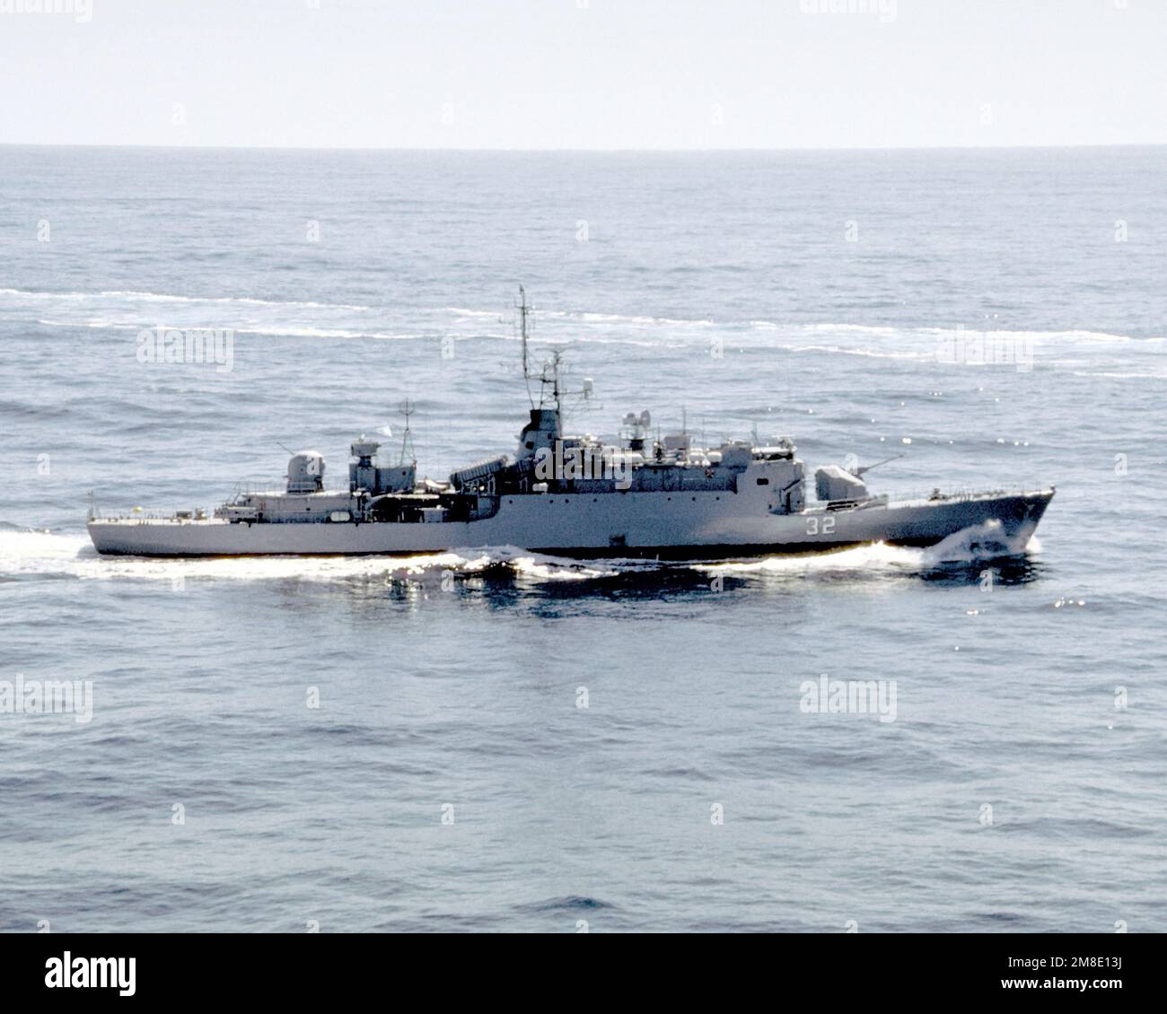 A starboard beam view of the Argentine destroyer ARA GUERRICO (F-32 ...
