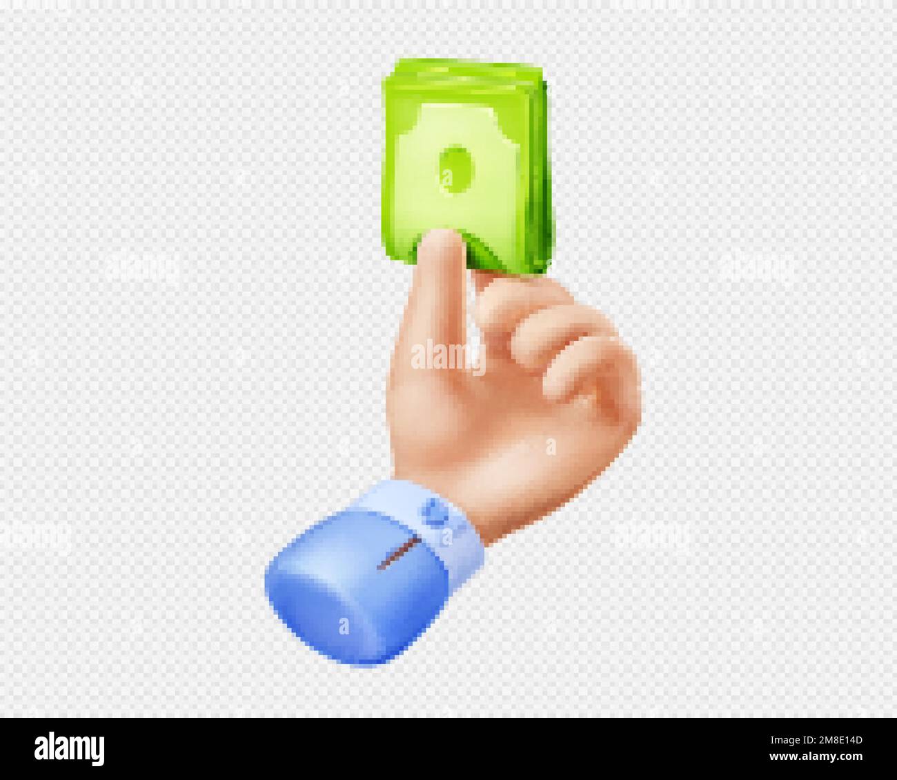 3D hand holding paper money png icon isolated on transparent background ...