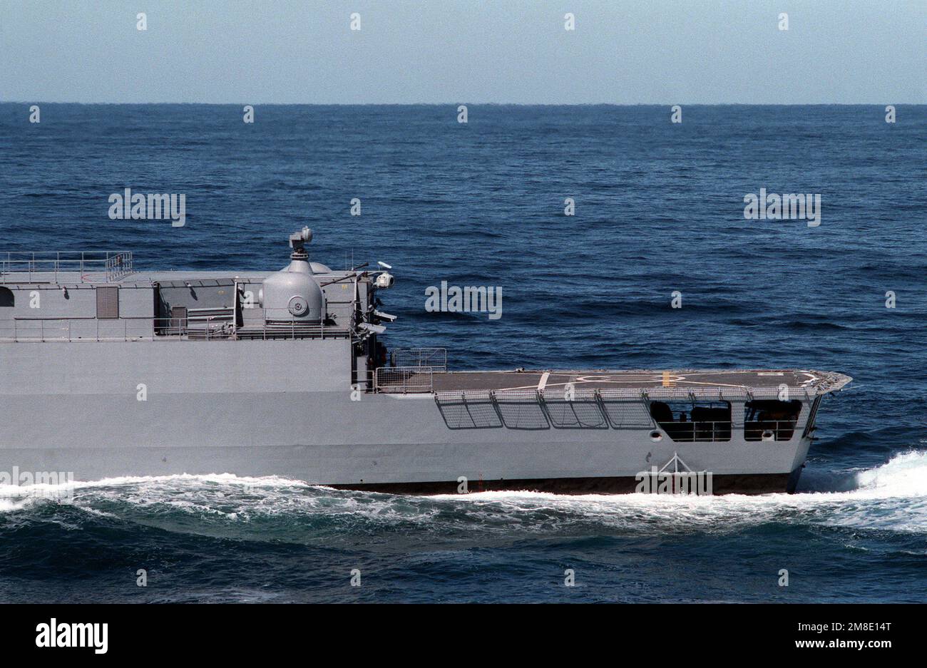 A port view of the stern section of the Argentine destroyer ARA SARANDI ...