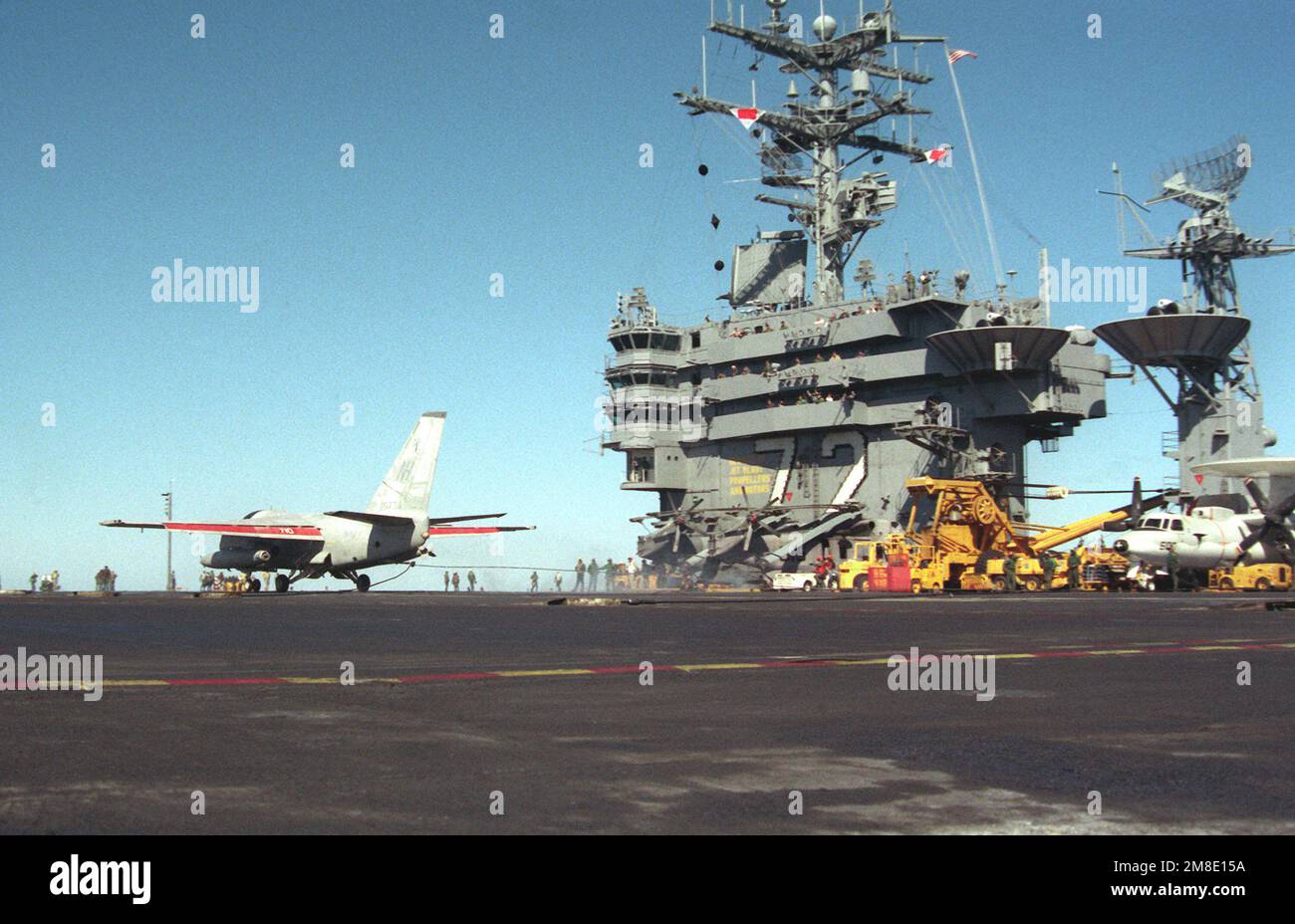 An Air Anti-submarine Squadron 29 (VS-29) S-3A Viking aircraft stands ...