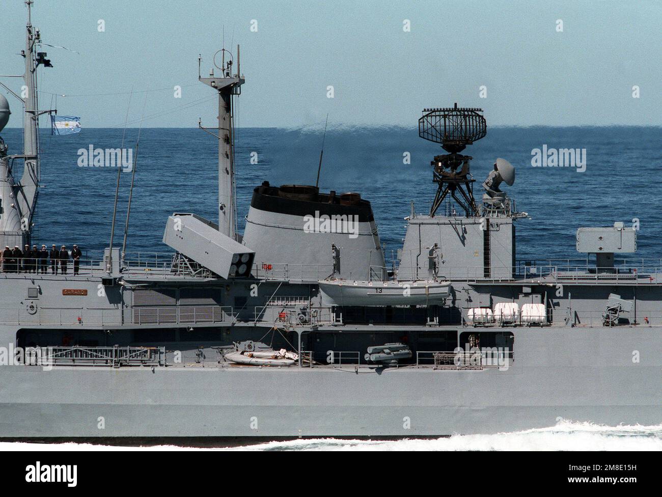 A port amidships of the Argentine destroyer ARA SARANDI (D-13). Country ...