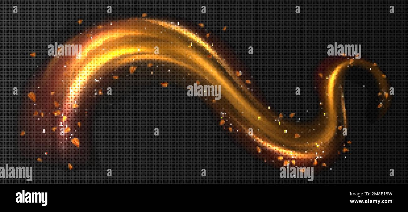 Abstract yellow wind swirls with autumn leaves png. Magic golden air ...