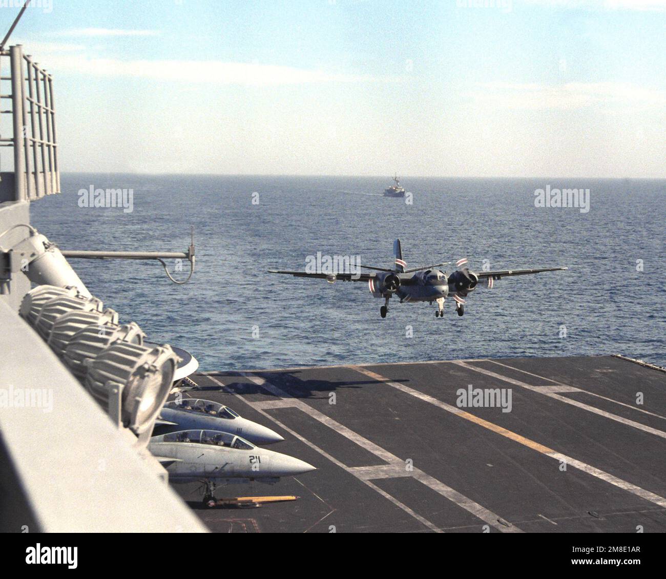 An S-2 Tracker aircraft of the Argentine navy prepares to briefly touch ...