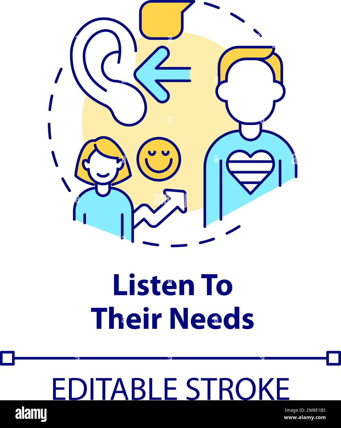 Listen to their needs concept icon Stock Vector Image & Art - Alamy