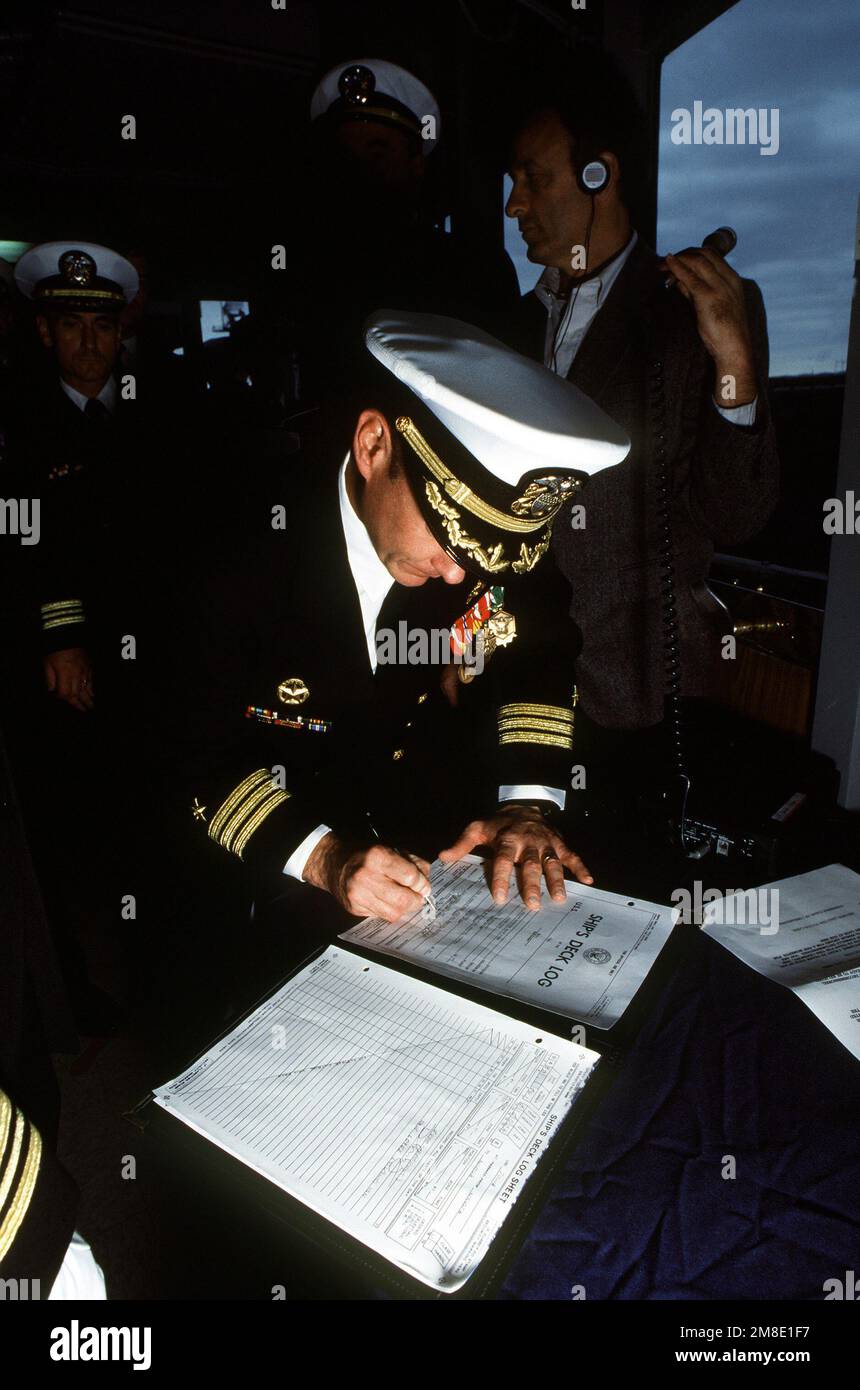 CMDR J.P. Morse, Commanding Officer of the battleship USS IOWA (BB-61 ...