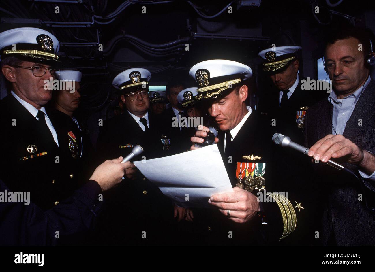 CMDR J.P. Morse, Commanding Officer of the battleship USS IOWA (BB-61 ...
