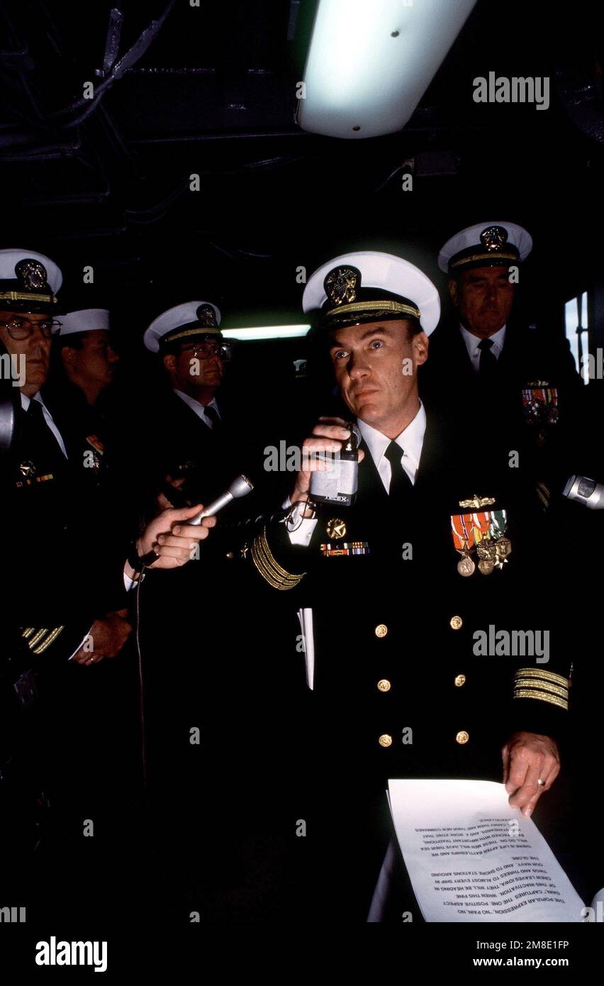 CMDR J.P. Morse, Commanding Officer of the battleship USS IOWA (BB-61 ...